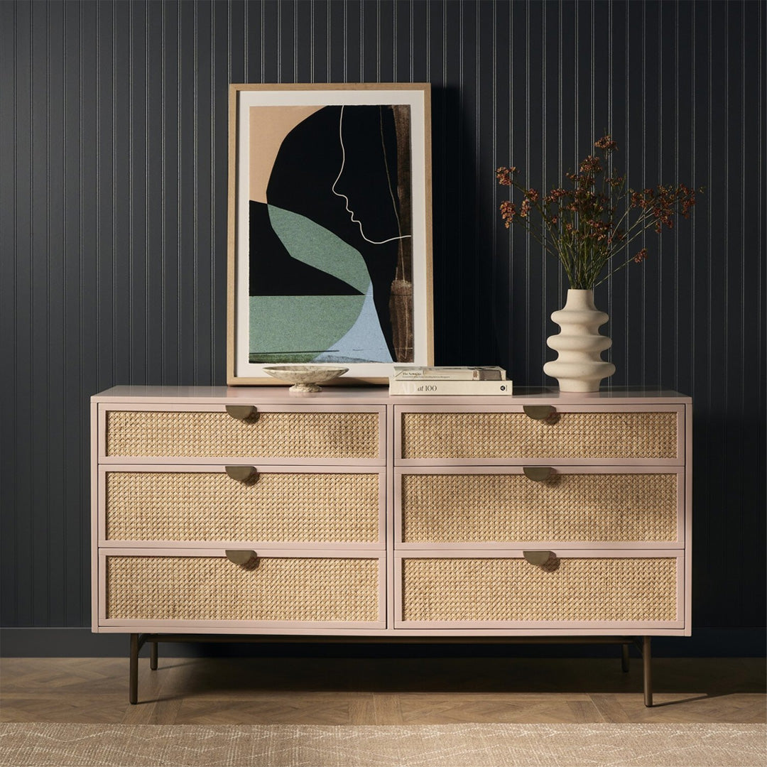 House of Woodworm | Lily Rattan Dresser | Six Drawers Design