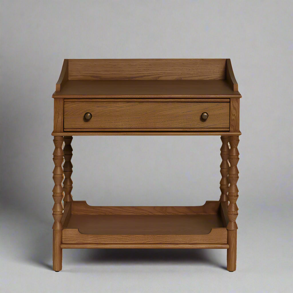 House of Woodworm | Topia Engraved Premium Solidwood Bedside Table
